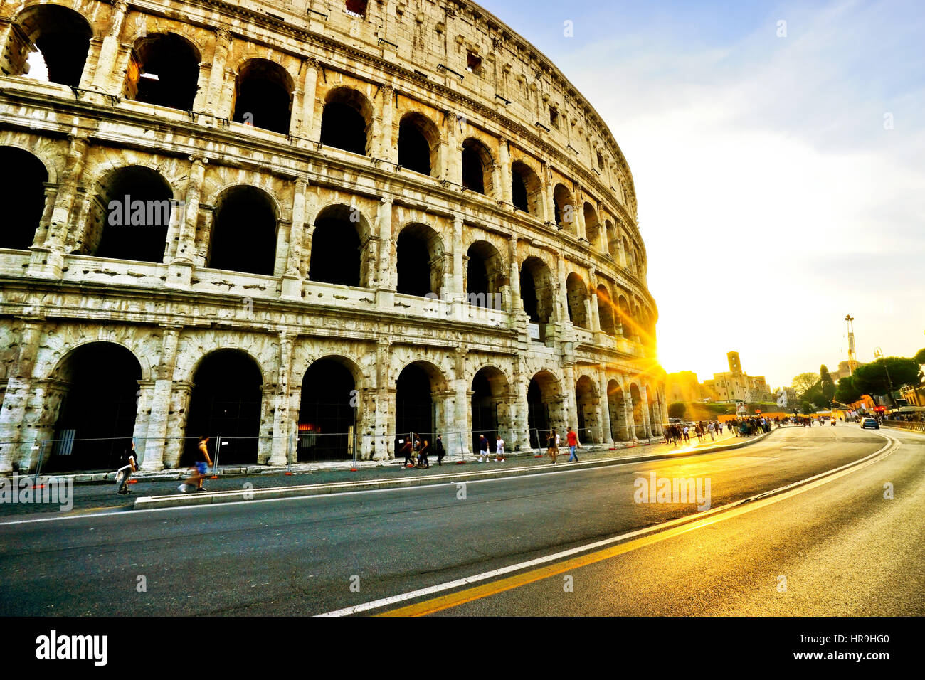 View of Colosseum at sunset in Rome, Italy Stock Photo - Alamy