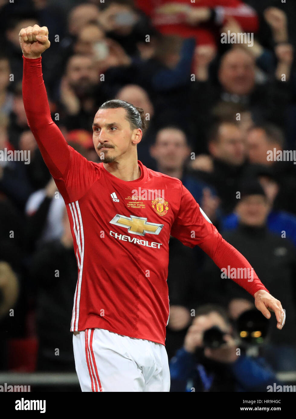 Manchester United's Zlatan Ibrahimovic celebrates Stock Photo - Alamy