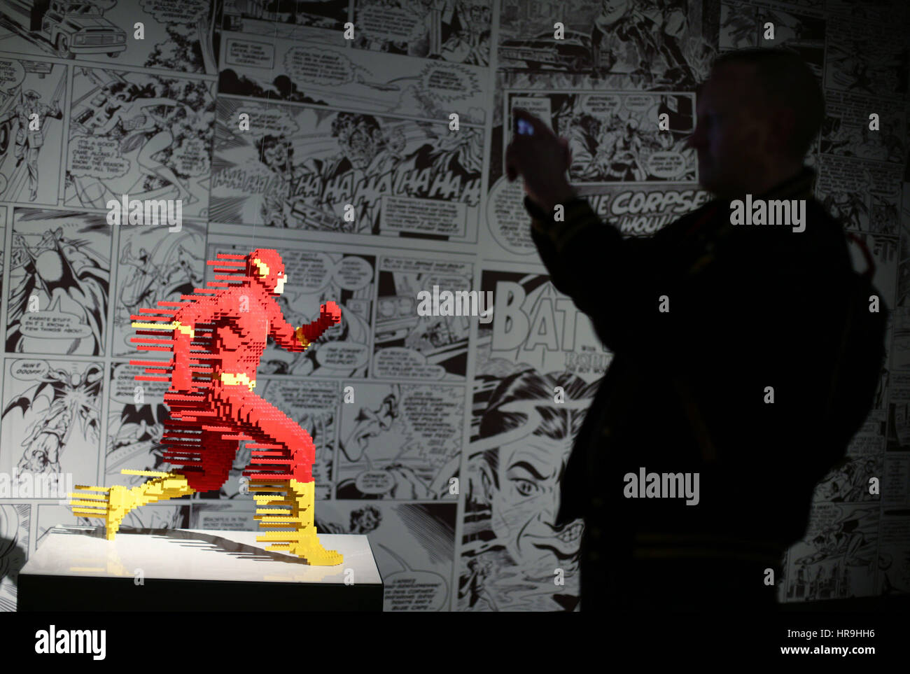 A model of The Flash, during the press preview for The Art of the Brick ...