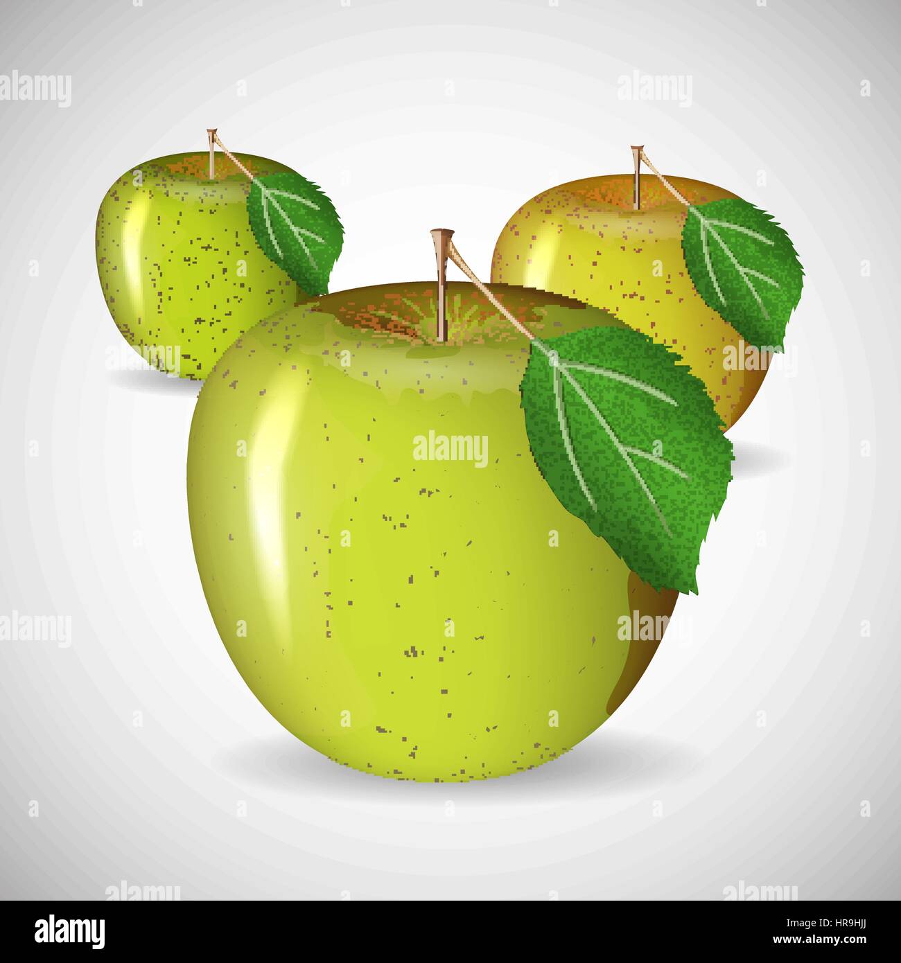 Juicy ripe apples in fruit Stock Vector Images - Alamy