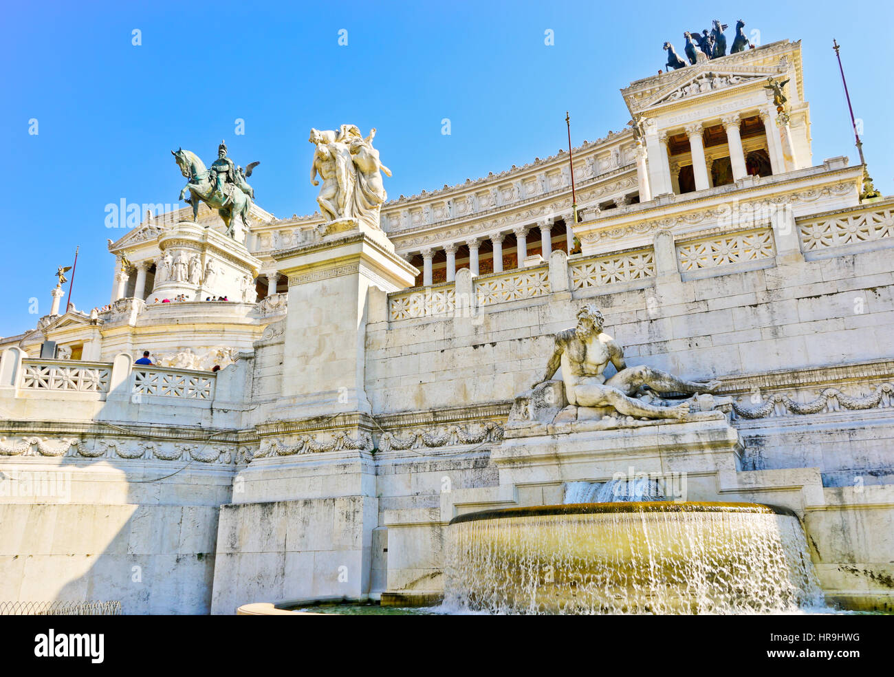 View of the National Monument to Victor Emmanuel II in Rome Stock Photo ...