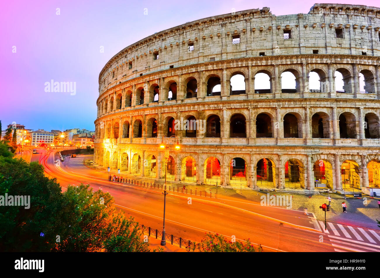 View Of Colosseum At Dusk In Rome Italy Stock Photo Alamy view-of-colosseum-at-dusk-in-rome-italy-stock-photo-alamy