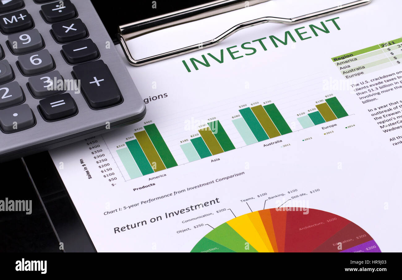 Investment analysis with colorful chart Stock Photo - Alamy