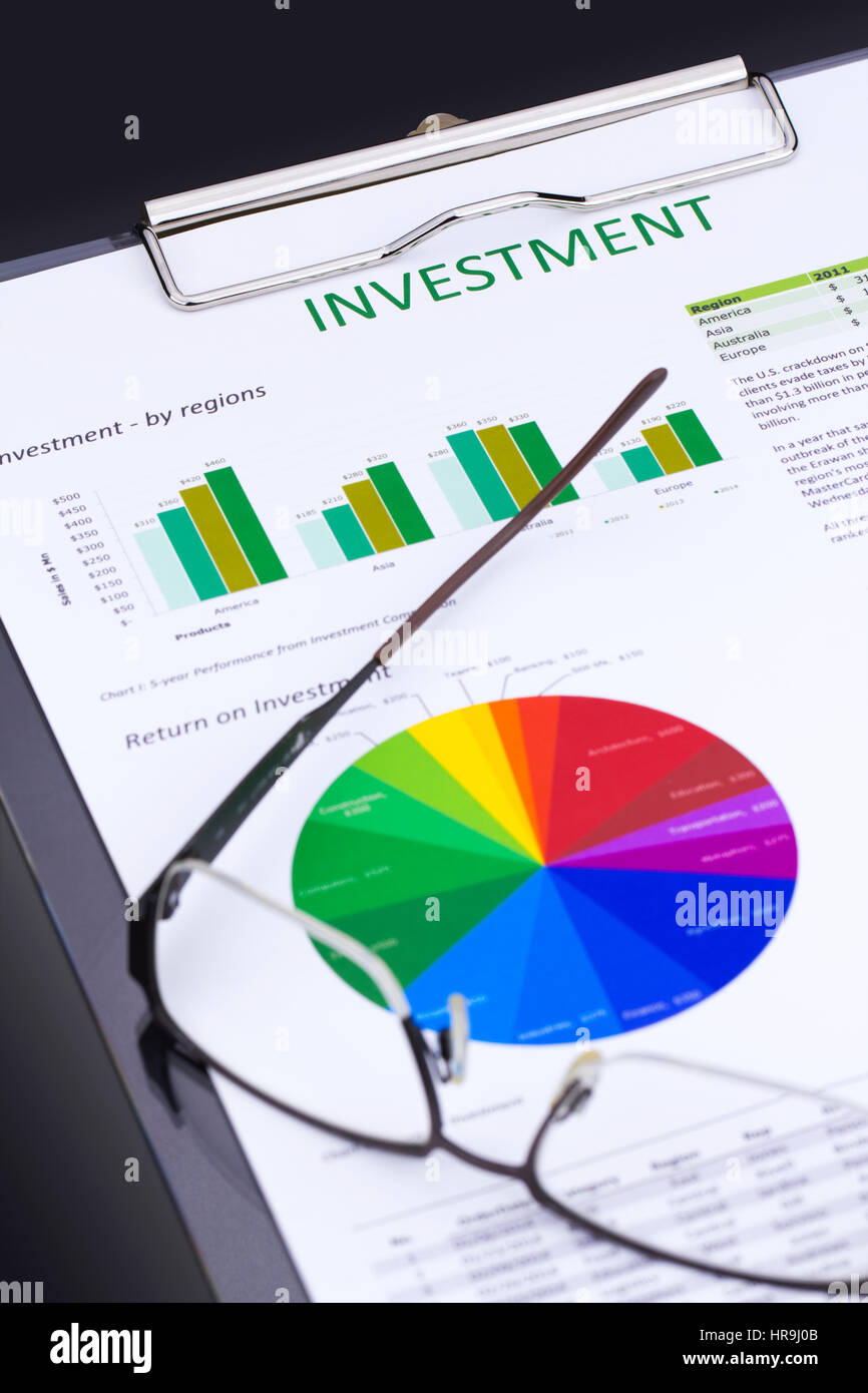 Investment analysis with colorful chart Stock Photo - Alamy