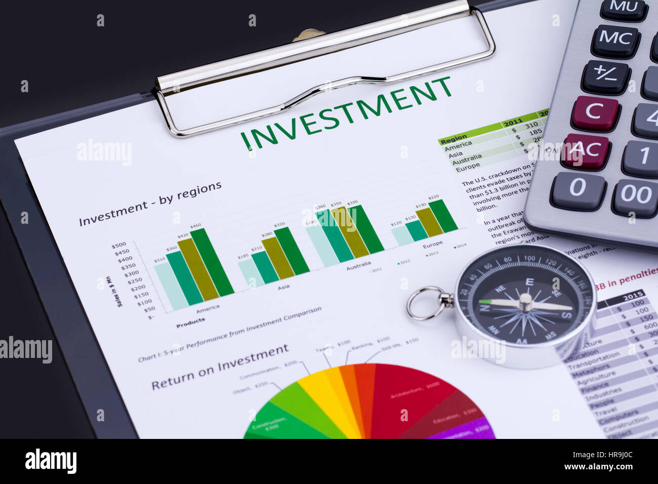 Investment analysis with colorful chart Stock Photo - Alamy