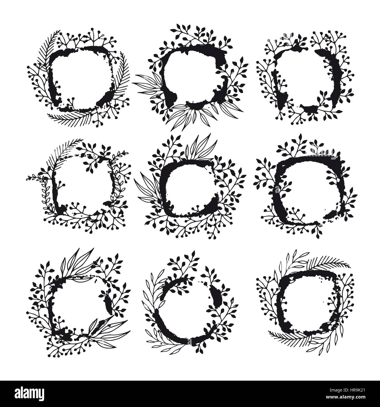 floral frames for text. Hand drawing Stock Vector Image & Art - Alamy