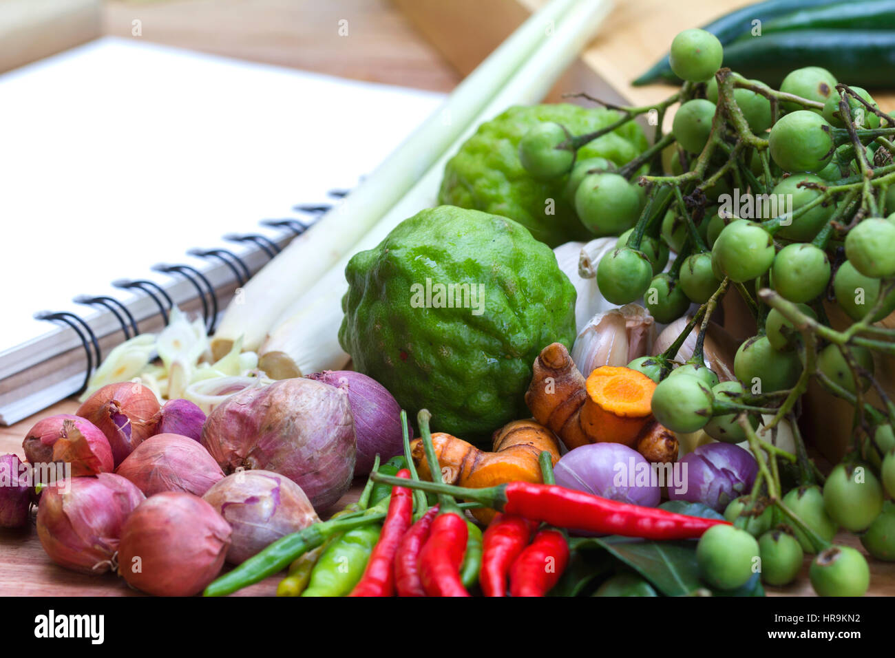 Thai cooking class including ingredients and book with space Stock ...