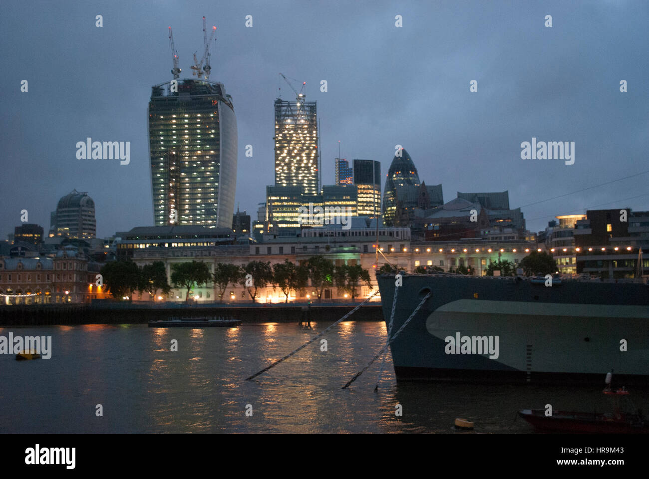 North side of the Thames showing the Leadenhall Building and 20 ...