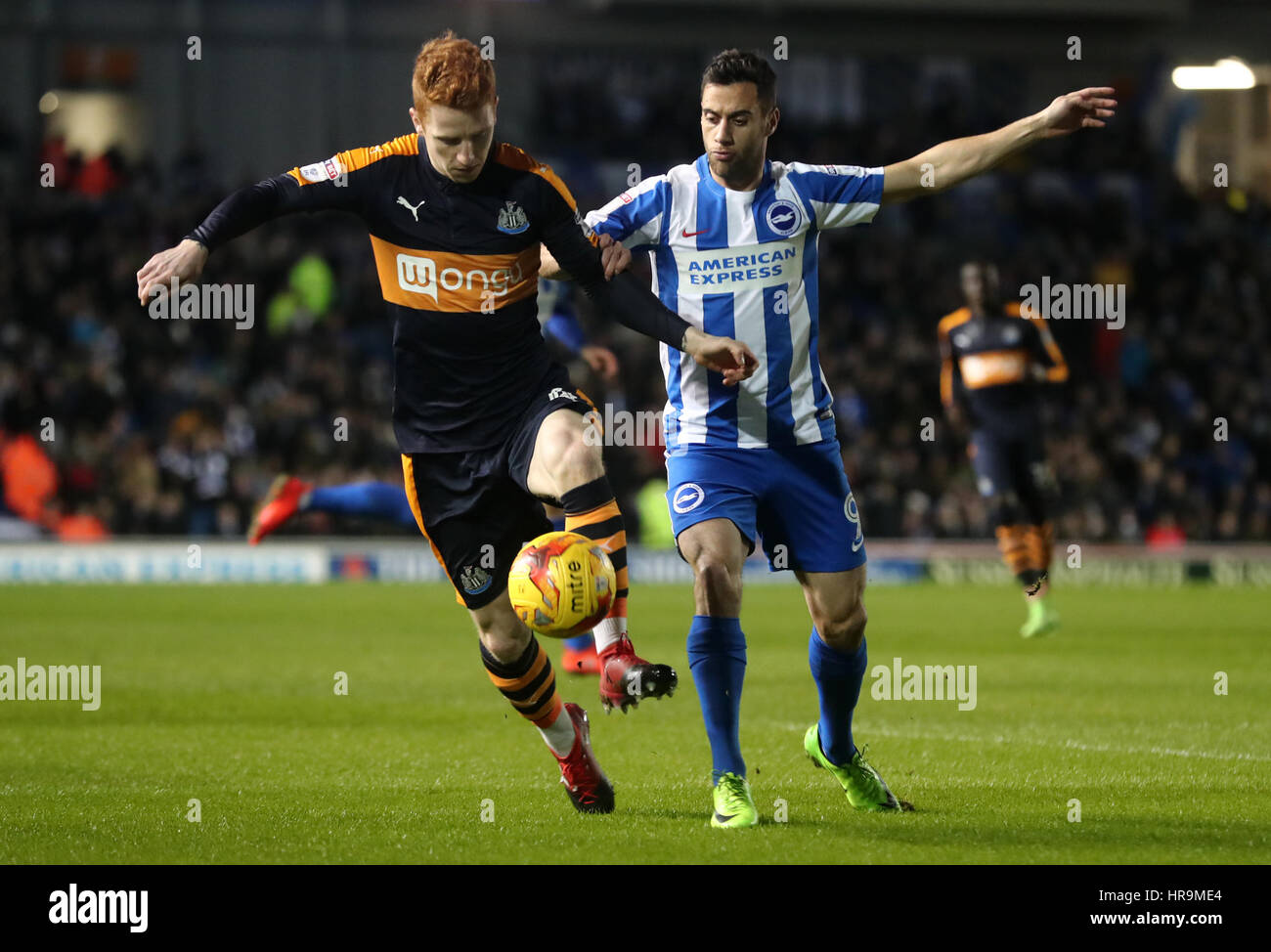 Newcastle United's Jack Colback (left) and Brighton & Hove Albion's Sam ...