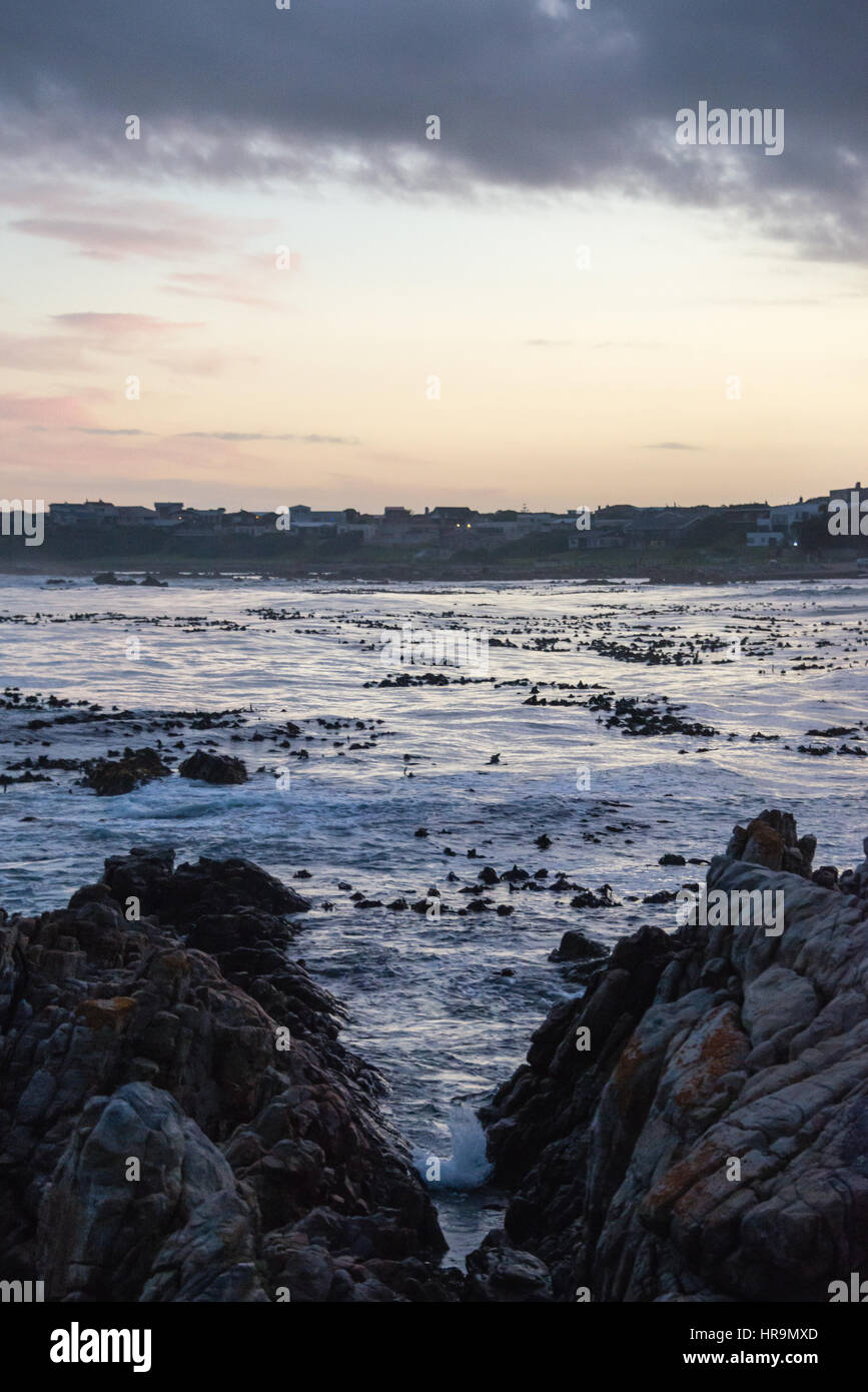 Windy seascape with sunset, Kleinbaai, South Africa Stock Photo - Alamy