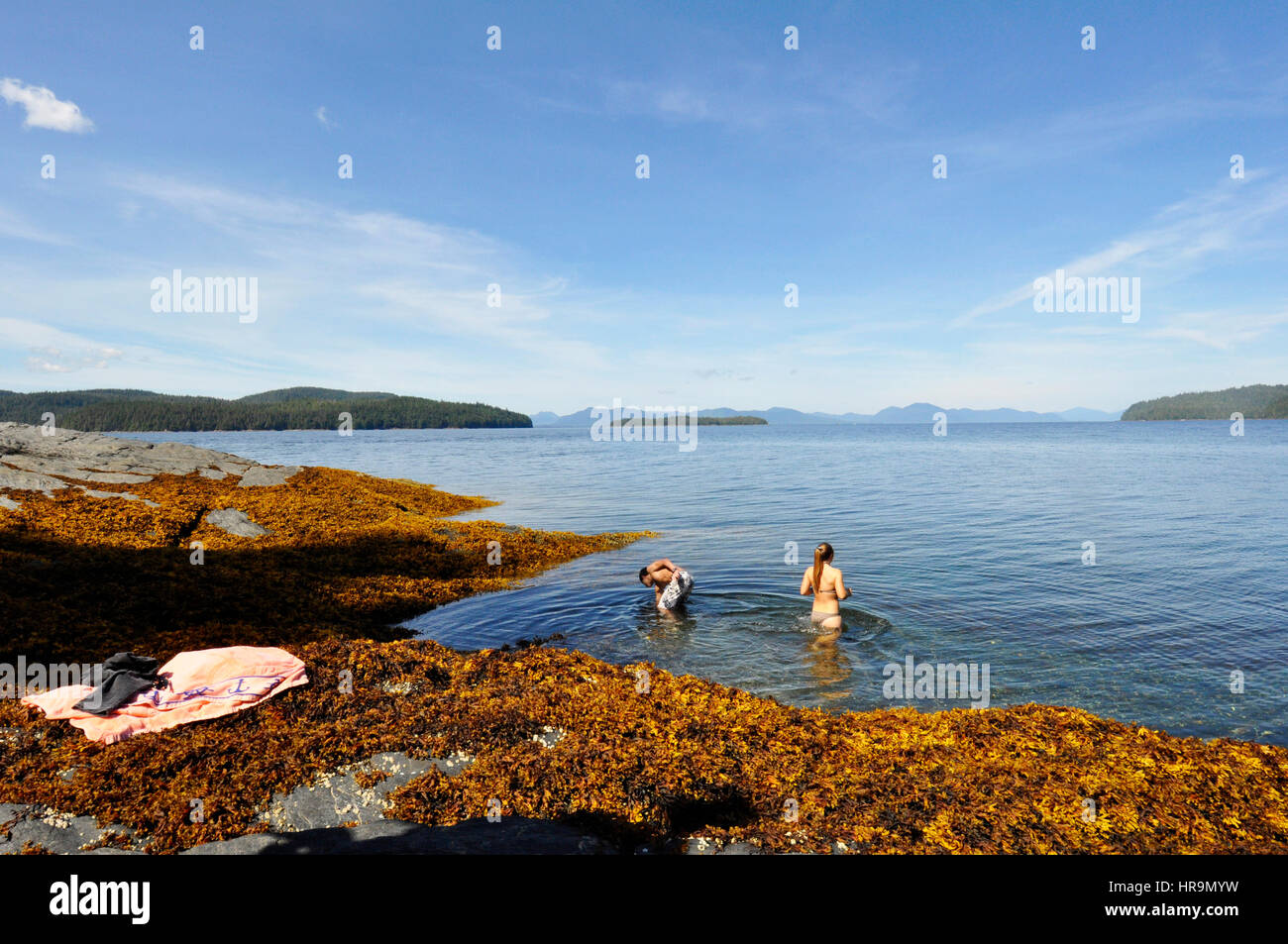 A couple bathing in alaska Stock Photo - Alamy