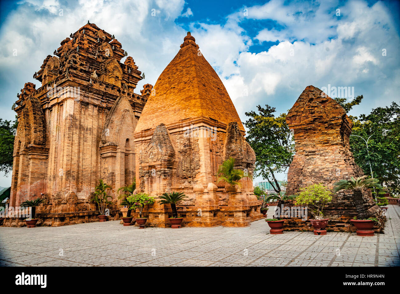 The towers of Po Nagar near Nha Trang in Vietnam. Towers were built by ...