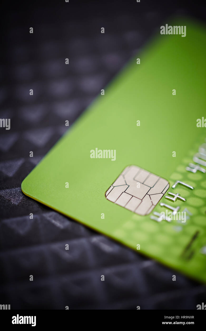 Credit card with focus on smart chip Stock Photo - Alamy