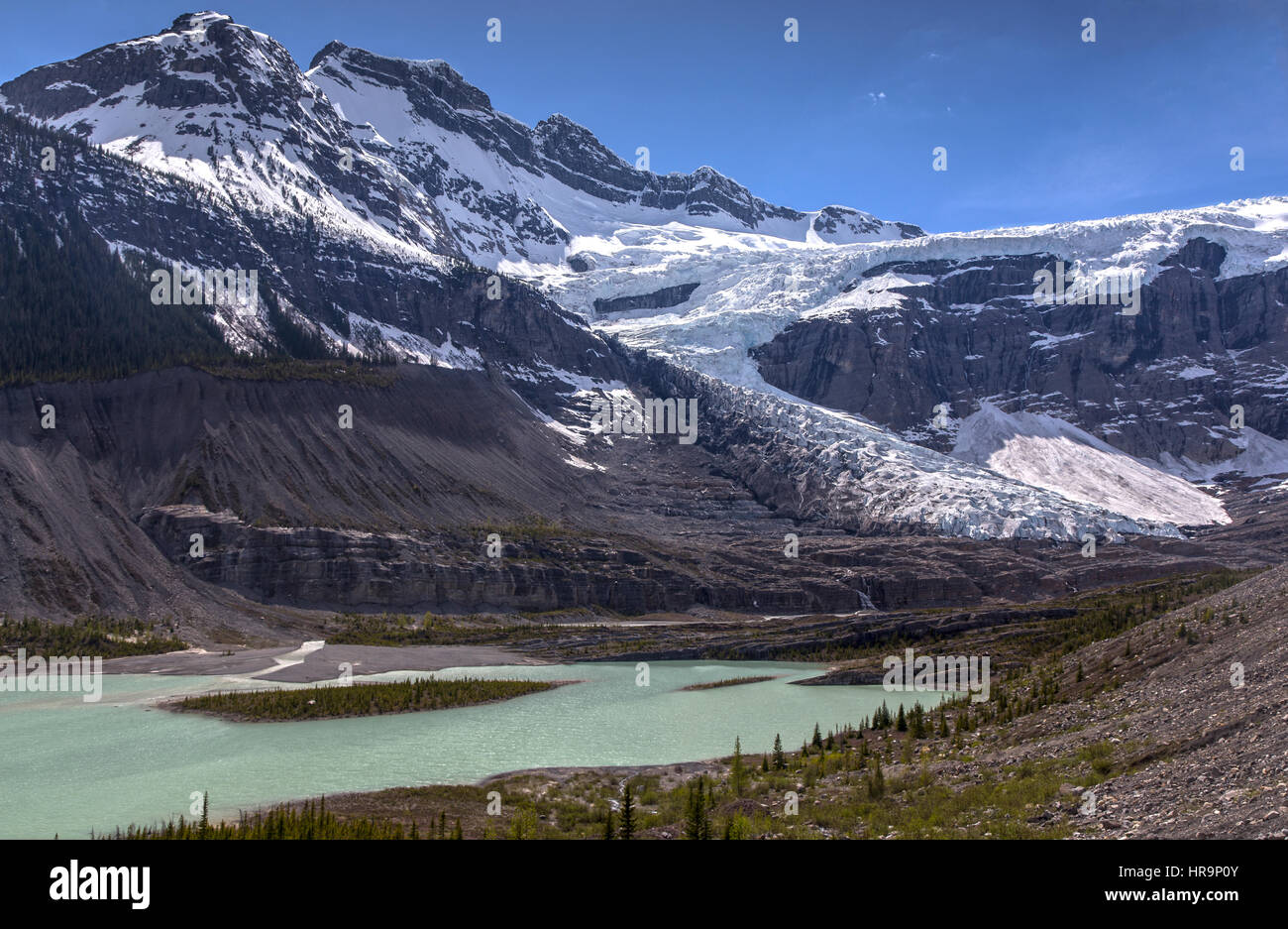 Fractured Ice South East Lyell Glacier Emerald Green Melting Water ...