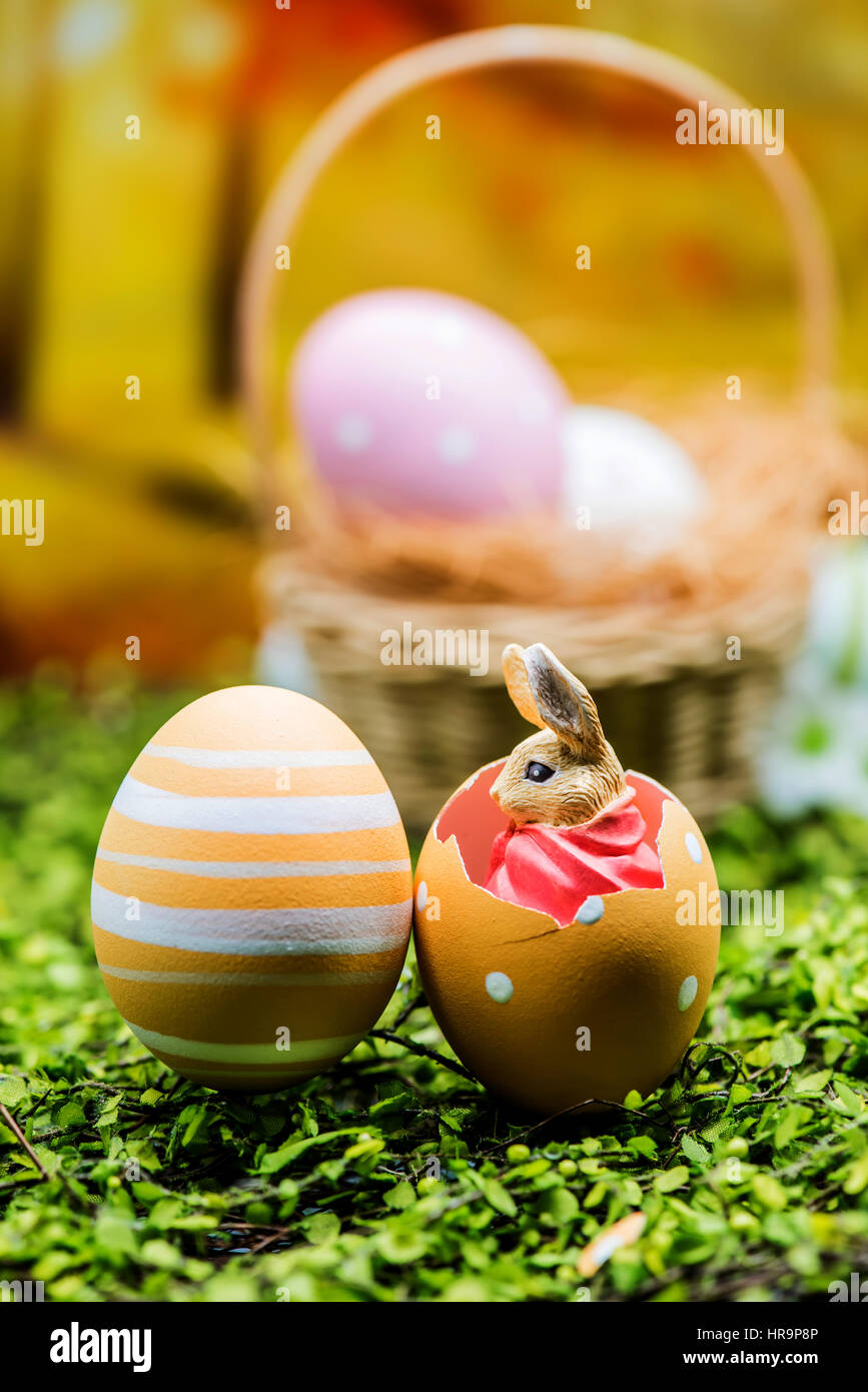 Happy Easter day, bunny and egg, Christians worldwide celebrate Stock ...