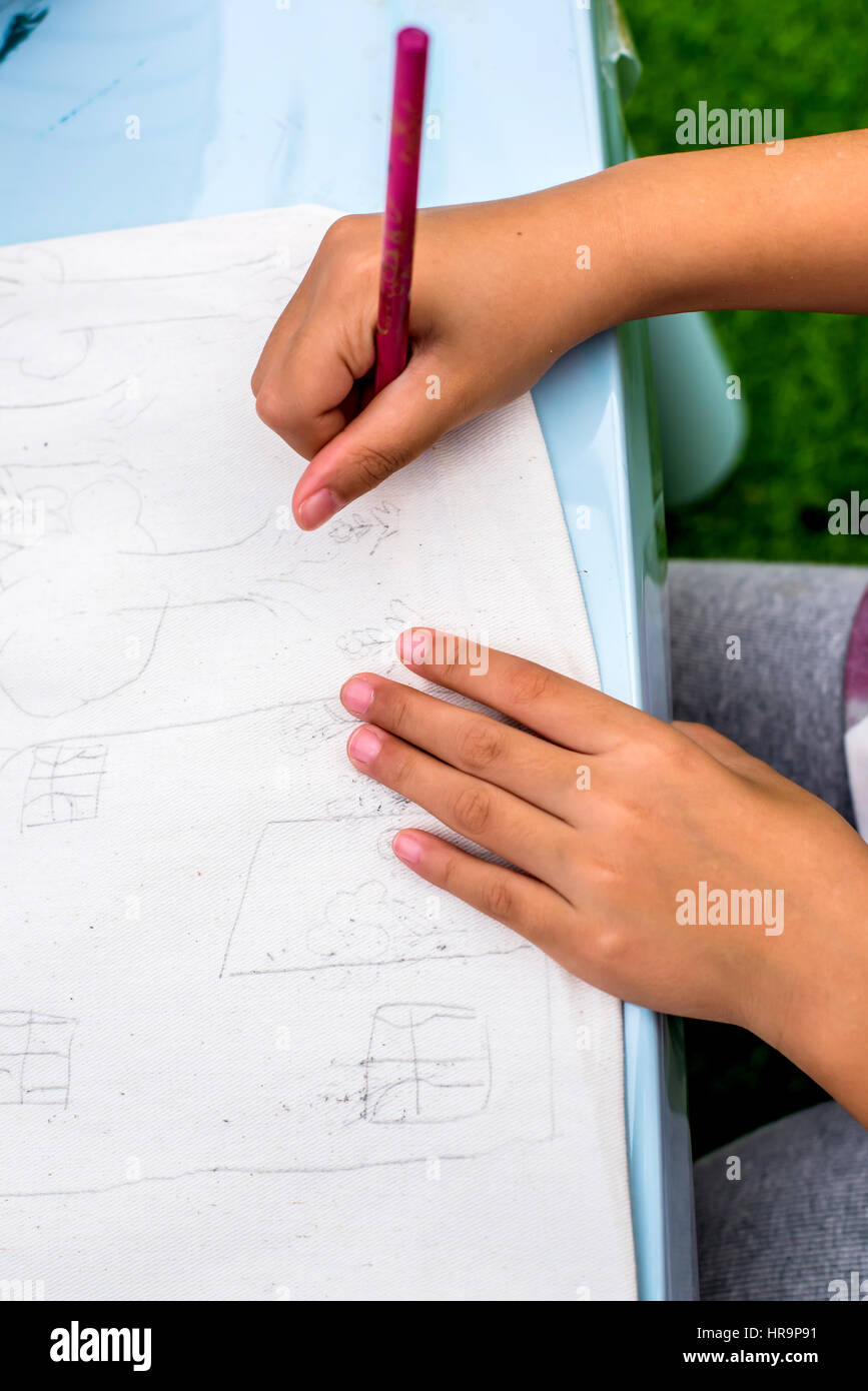 Education, Mixing Water Colors in a painting Class Stock Photo - Alamy