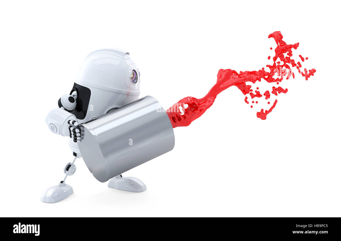 Cartoon character paint bucket red hi-res stock photography and images ...