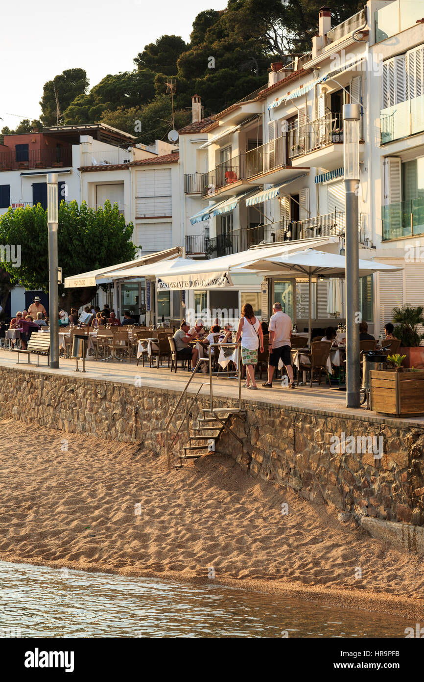 Evening promenade at Tamariu, Costa Brava, Spain Stock Photo - Alamy