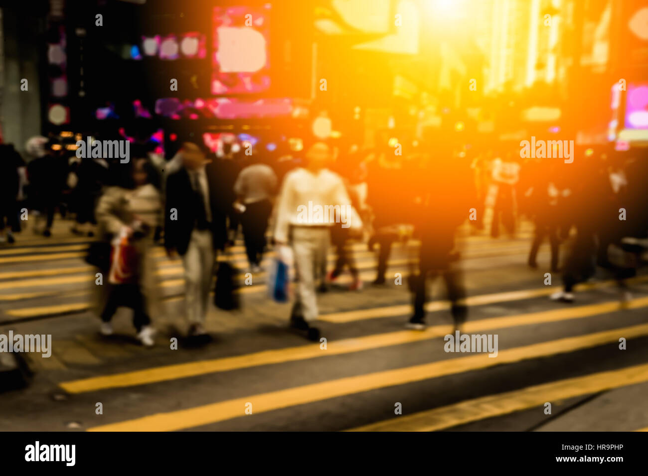 Abstract background of people on the street with sunlight Stock Photo ...