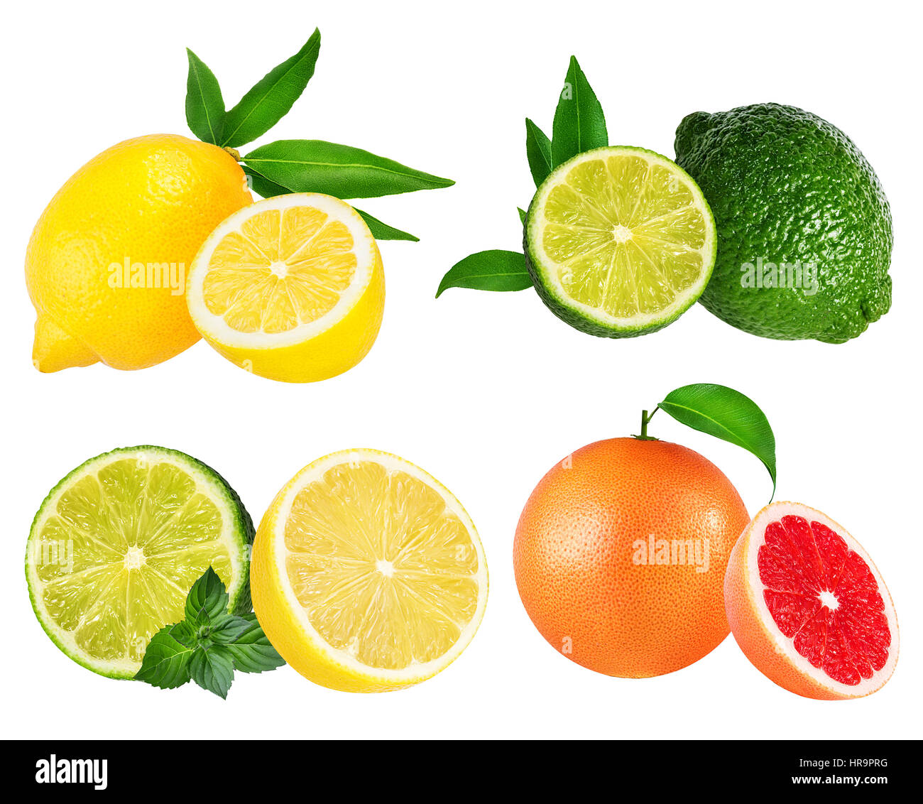 Collection of fruits isolated on white background Stock Photo - Alamy
