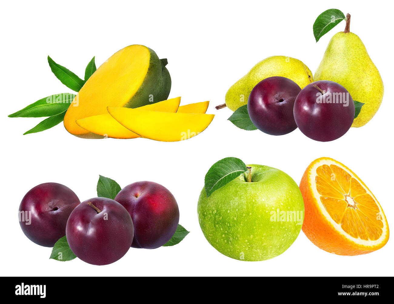 Collection of fruits isolated on white background Stock Photo - Alamy