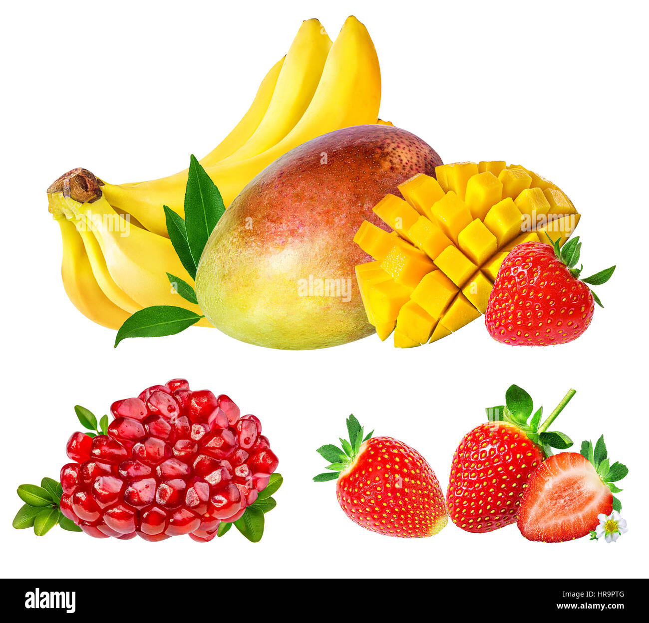 Collection of fruits isolated on white background Stock Photo - Alamy