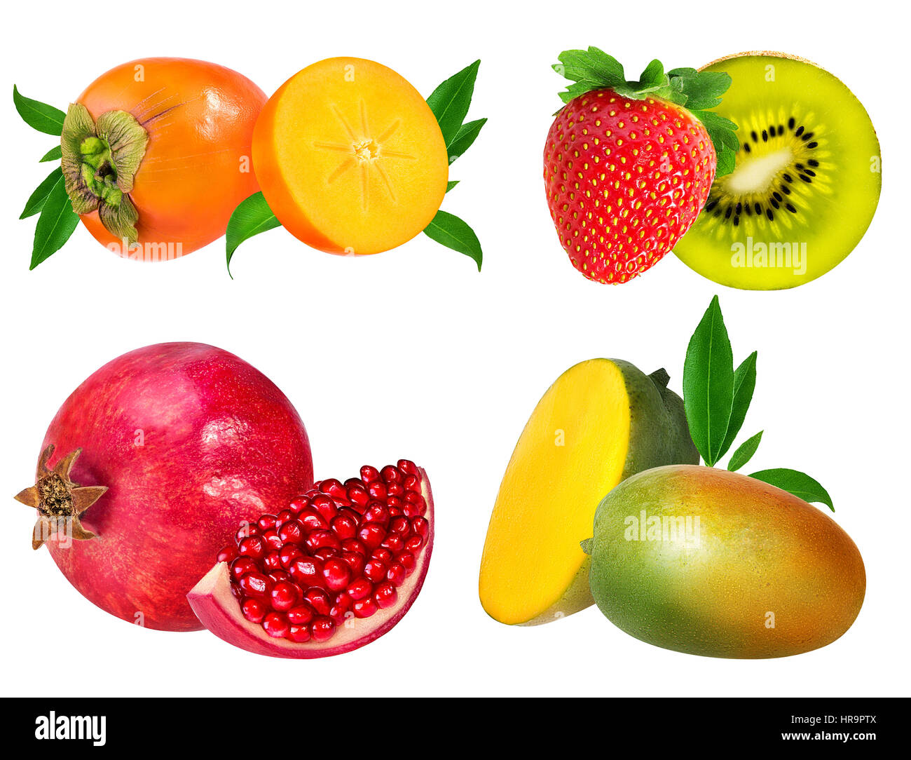 Collection of fruits isolated on white background Stock Photo - Alamy