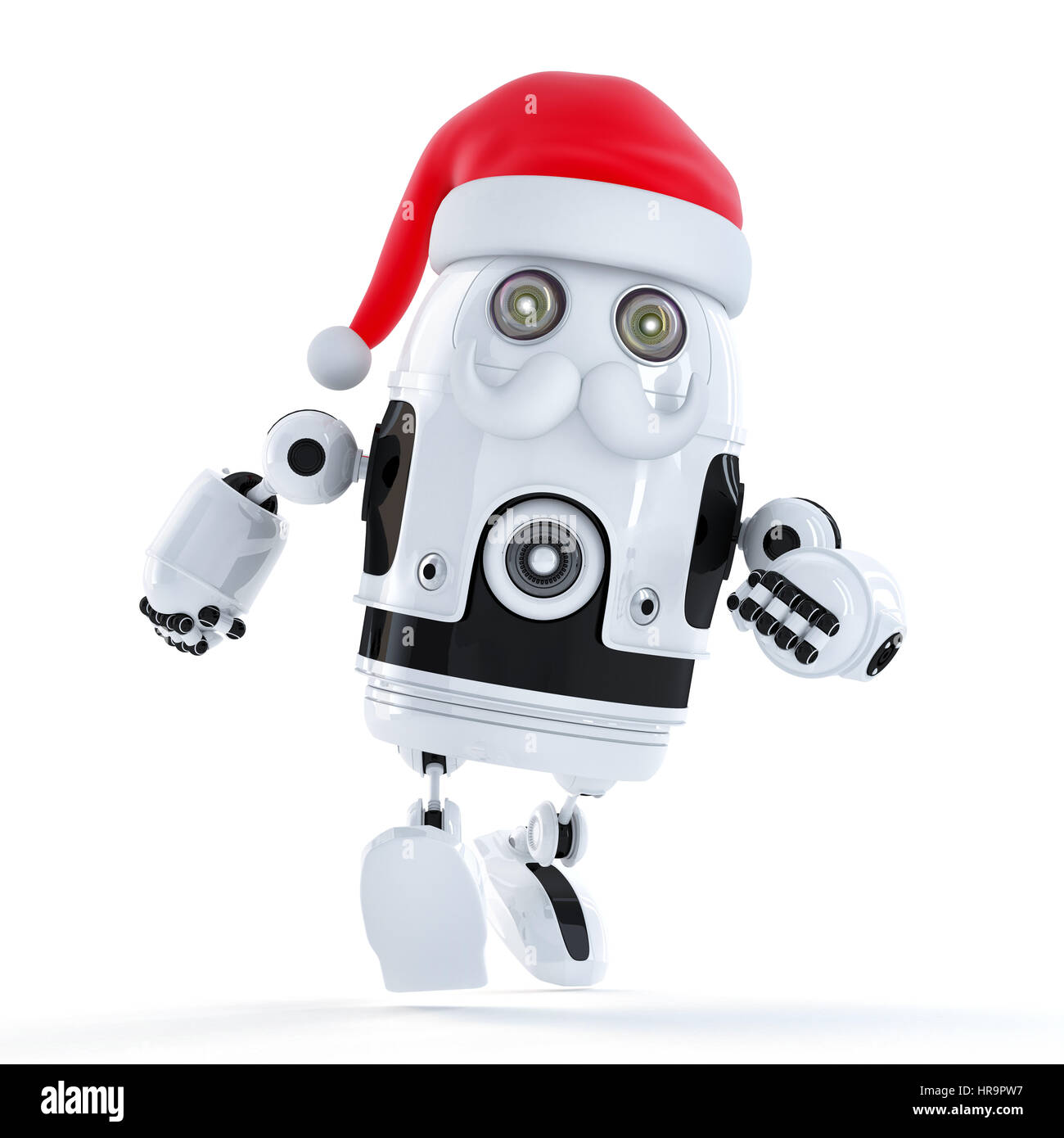 Running Santa robot. Technology concept. Isolated Stock Photo - Alamy