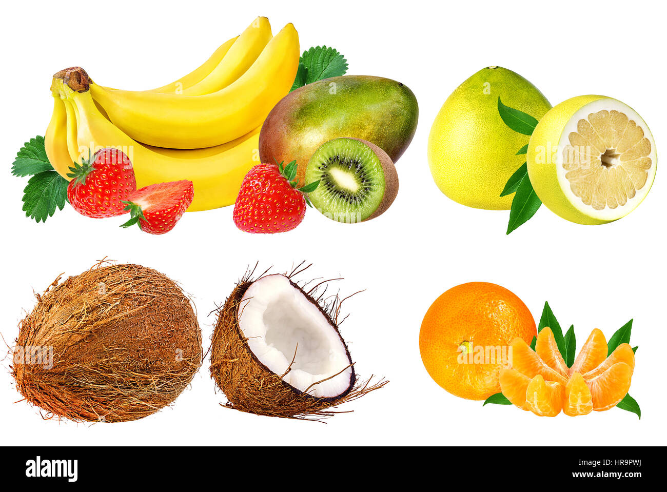 Collection of fruits isolated on white background Stock Photo - Alamy