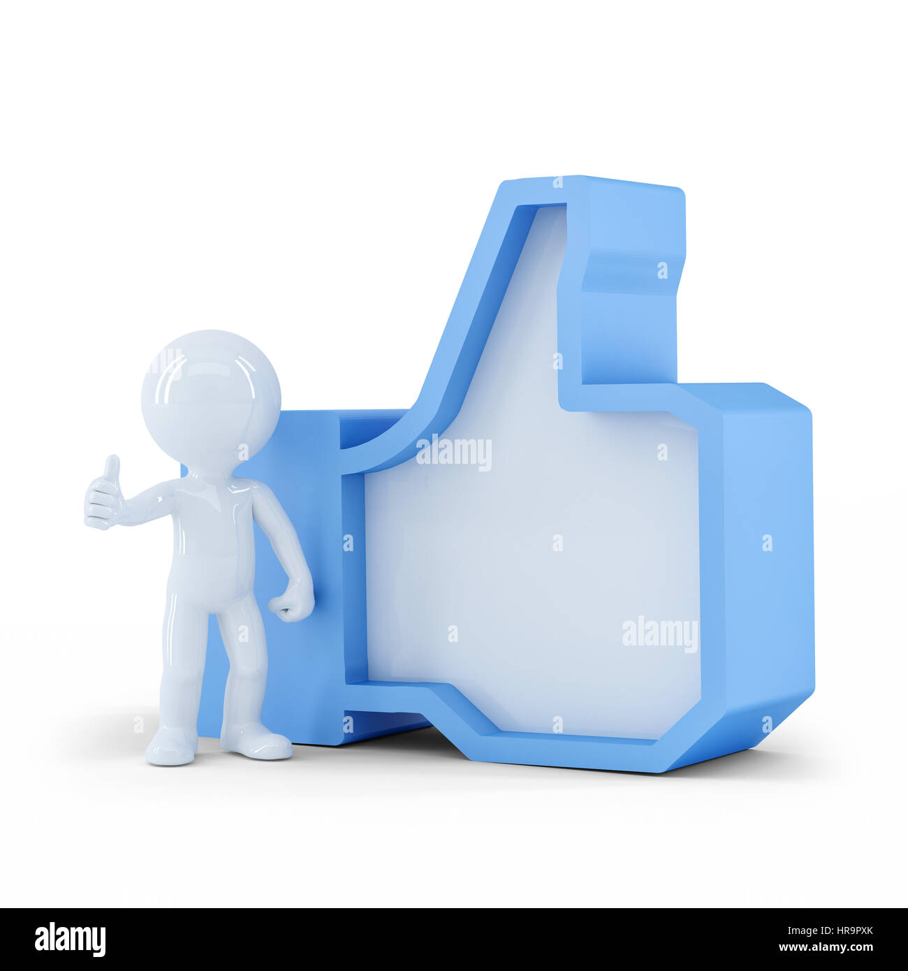 3d Man with like symbol. Isolated over white background Stock Photo - Alamy