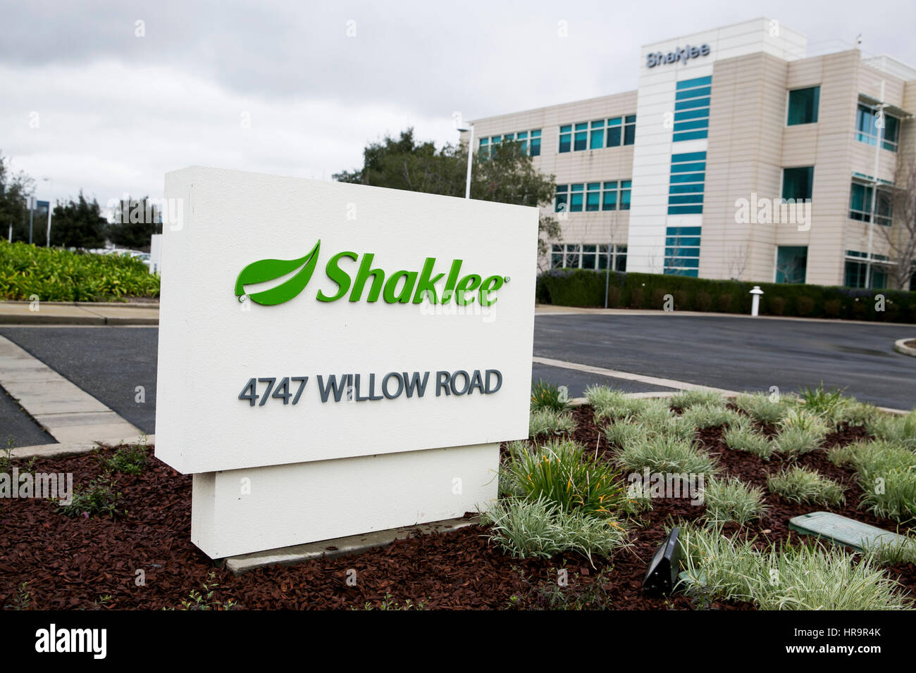 A logo sign outside of the headquarters of the Shaklee Corporation in ...