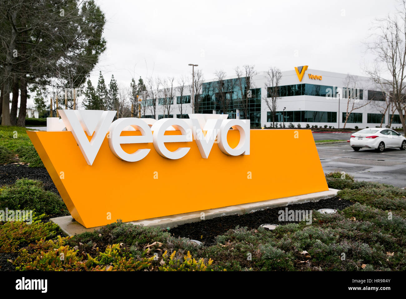 A logo sign outside of the headquarters of Veeva Systems in Pleasanton ...