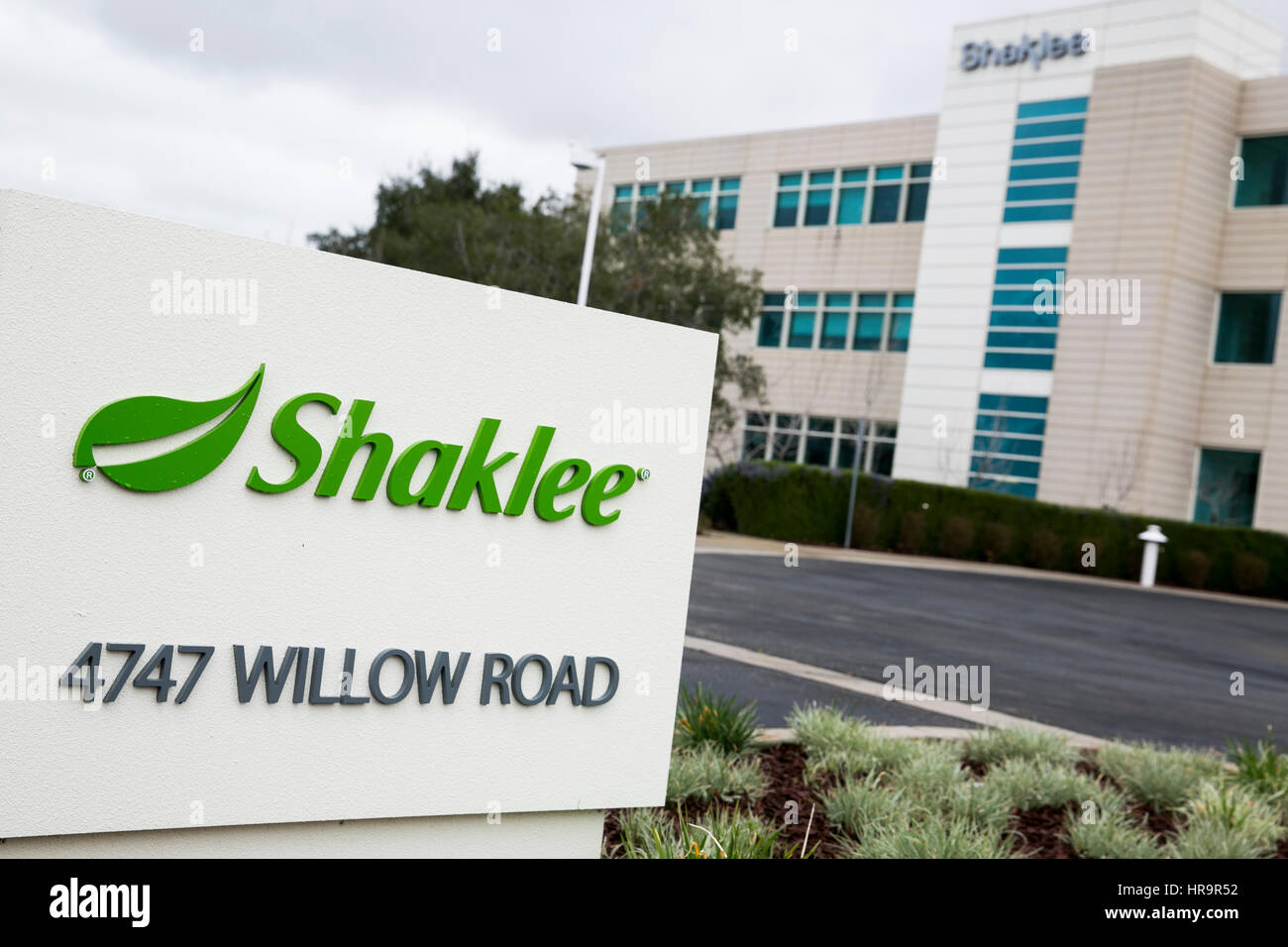 A logo sign outside of the headquarters of the Shaklee Corporation in ...
