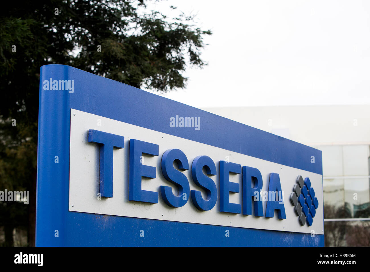 A logo sign outside of the headquarters of Tessera Technologies in San ...