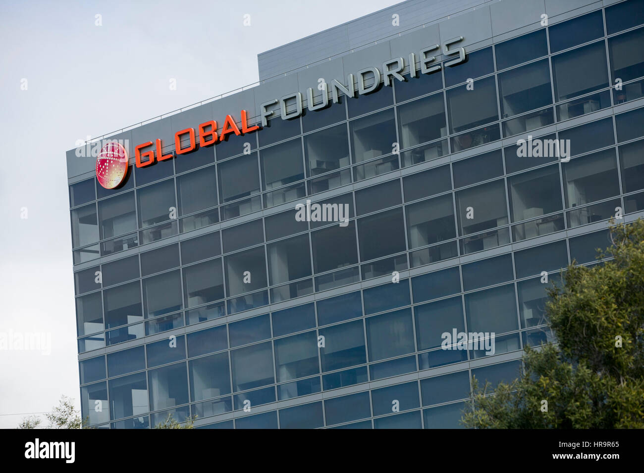 A logo sign outside of the headquarters of GlobalFoundries in Santa ...