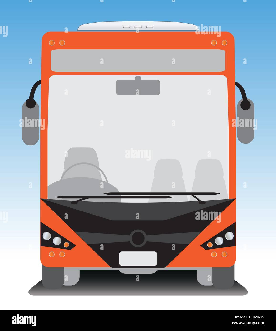 Front view of Tourist bus on blue sky background Stock Vector Image ...