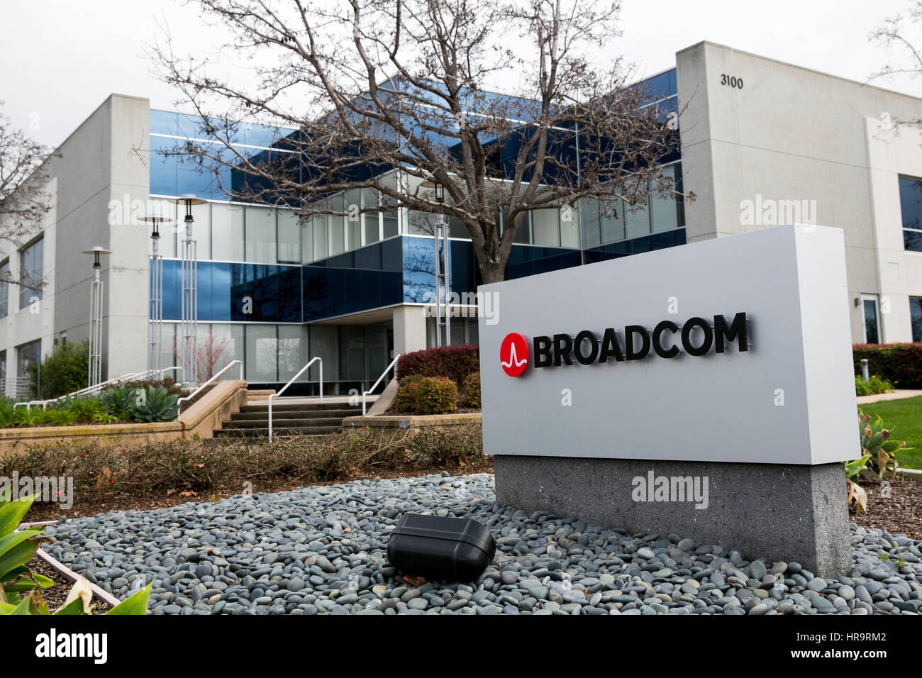 A logo sign outside of a facility occupied by Broadcom Limited in San ...
