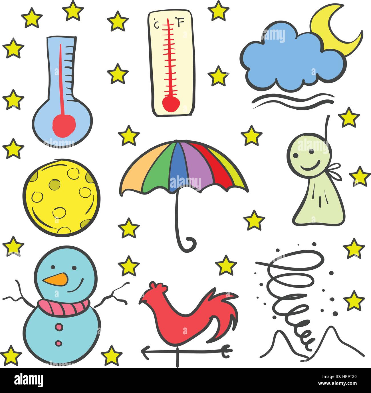 Doodlem of weather element set Stock Vector Image & Art - Alamy