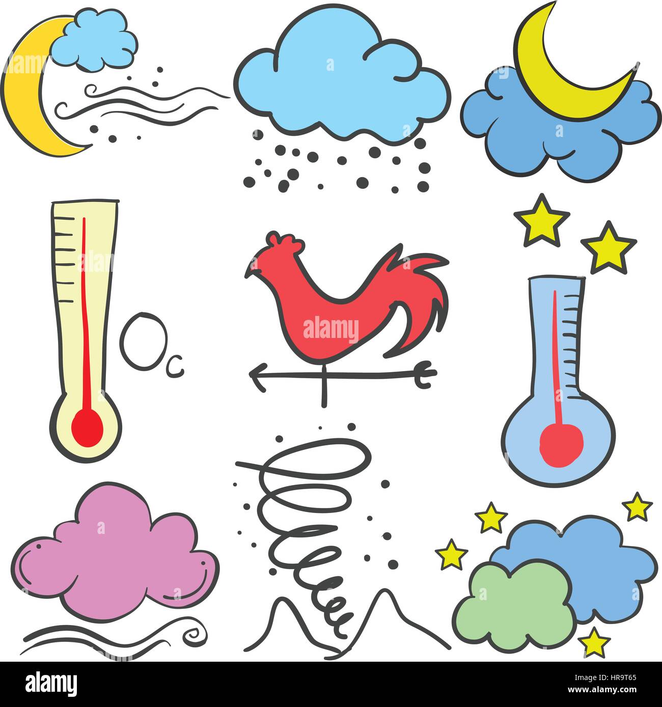 Doodle of weather various style Stock Vector Image & Art - Alamy