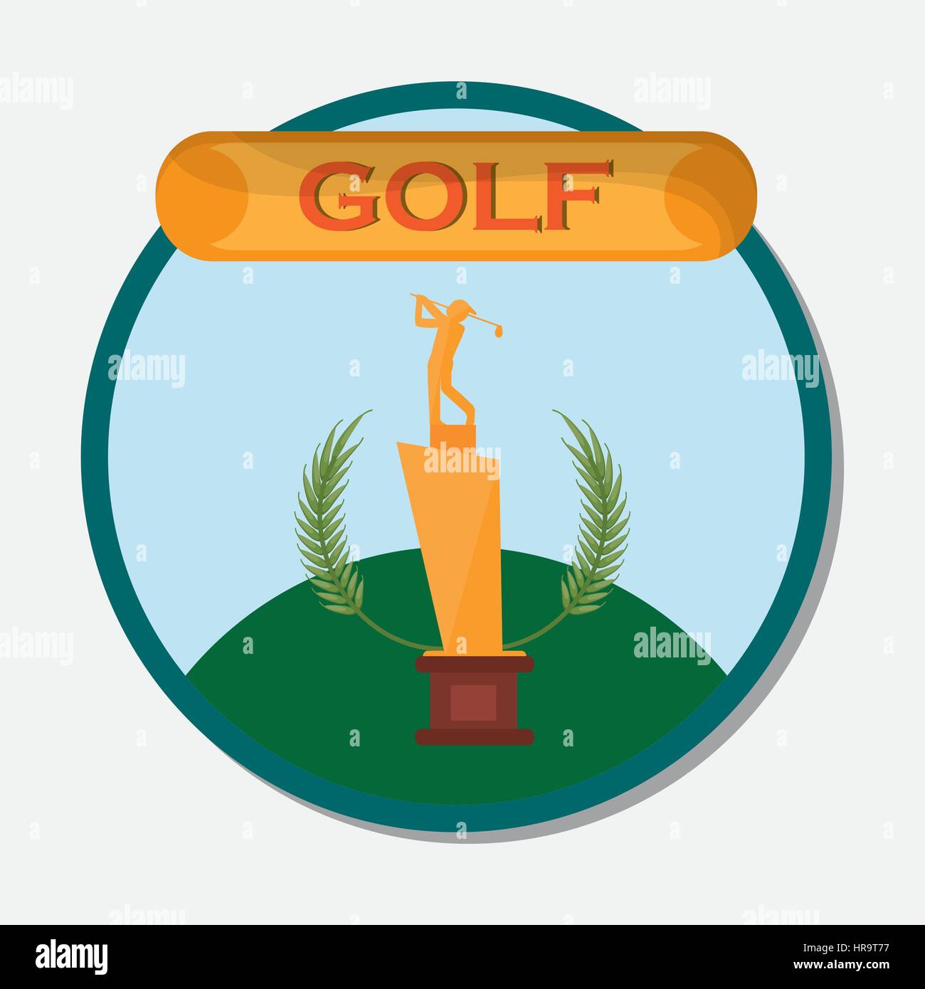 golf golden trophy award emblem Stock Vector Image & Art - Alamy