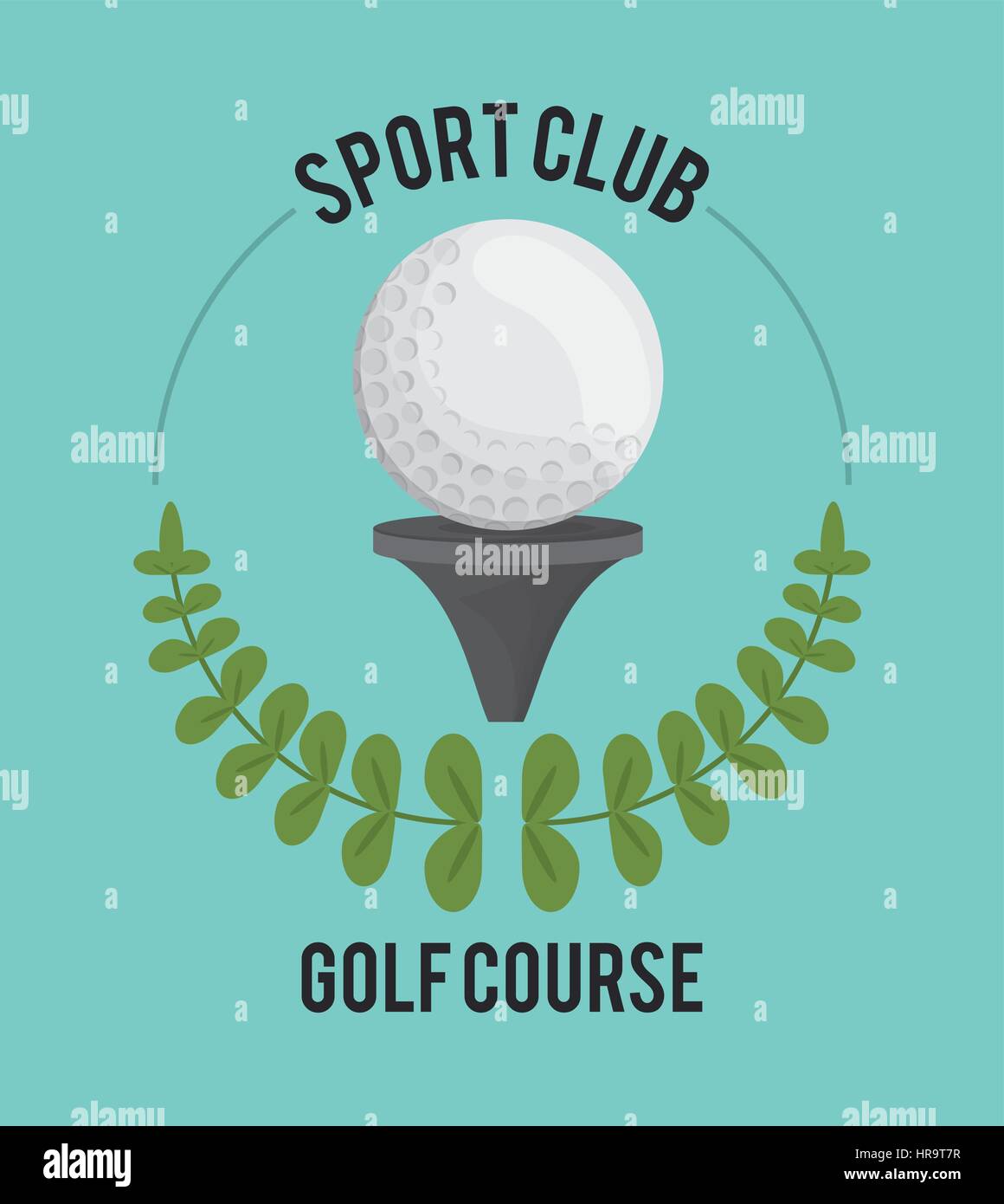 sport club golf course ball on tee label Stock Vector Image & Art - Alamy