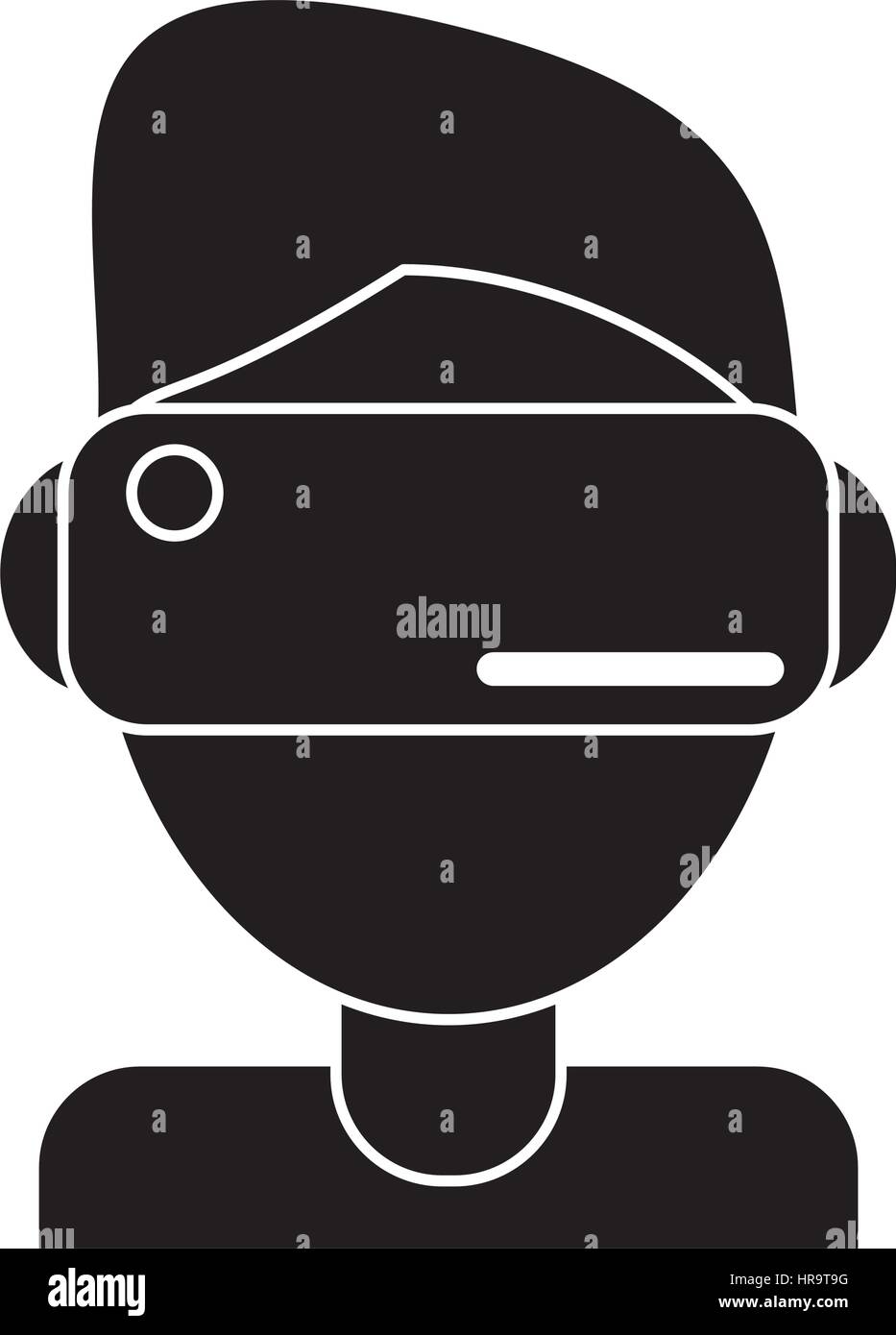 boy wearing vr goggles pictogram Stock Vector Image & Art - Alamy