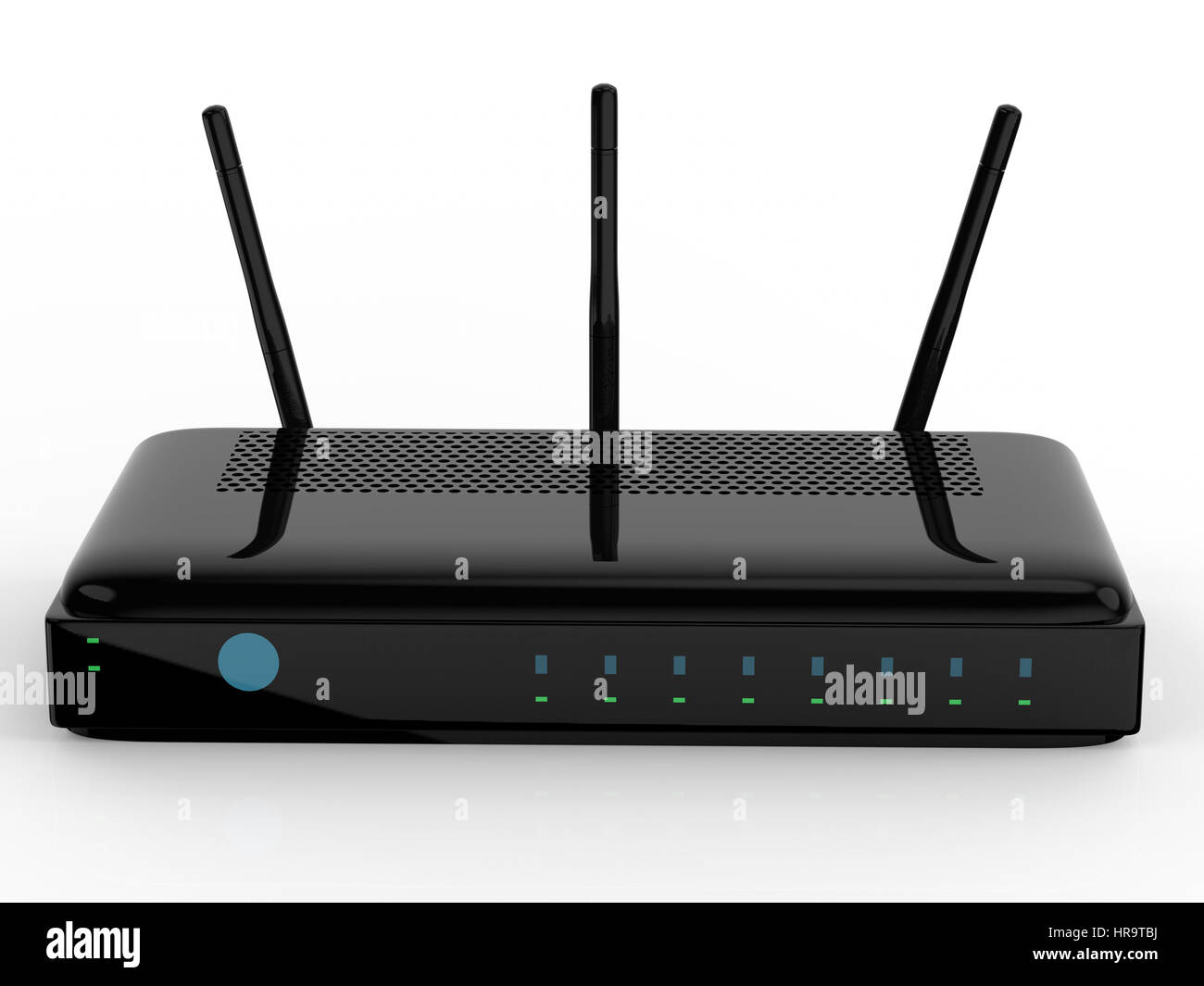 3d rendering wireless router on white background Stock Photo - Alamy