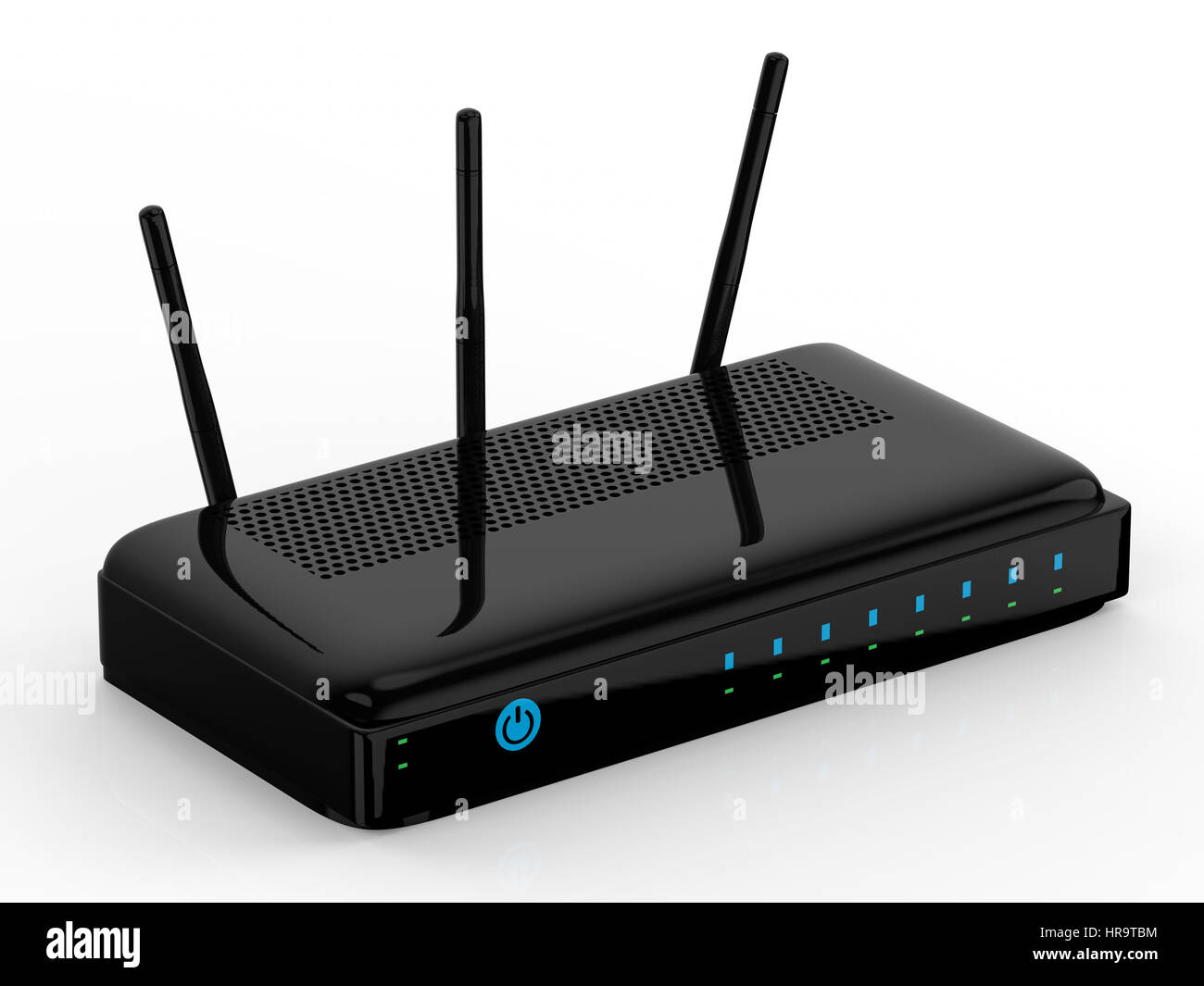 3d rendering wireless router on white background Stock Photo - Alamy