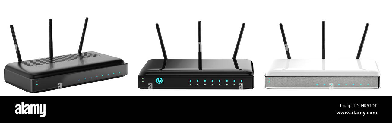 3d rendering wireless router isolated on white Stock Photo - Alamy