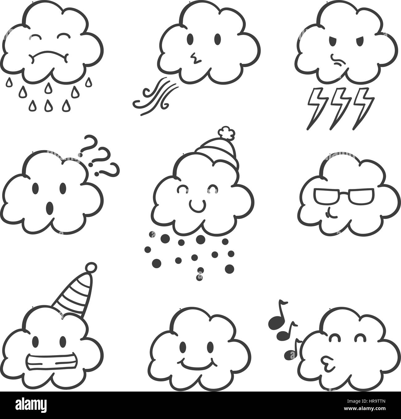Set of cloud style doodles Stock Vector Image & Art - Alamy