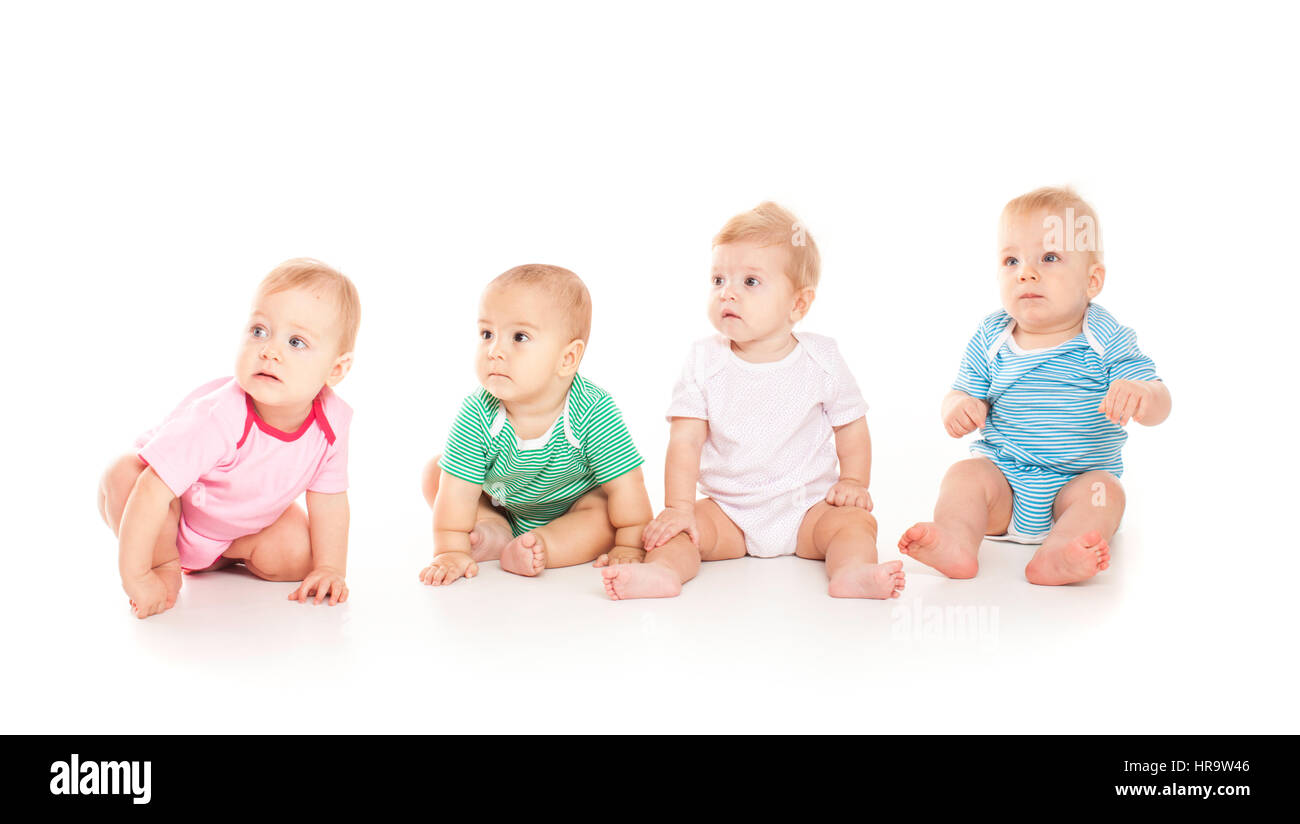 Four babies isolated Stock Photo - Alamy