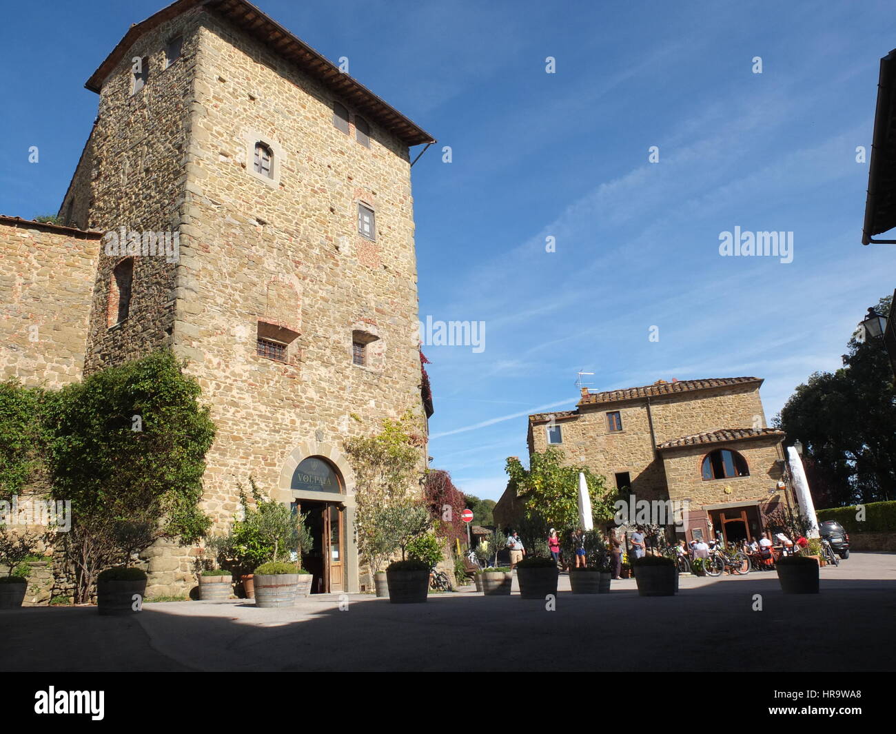 Village square of Volpaia, Chianti region, Tuscany, Italy Stock Photo ...