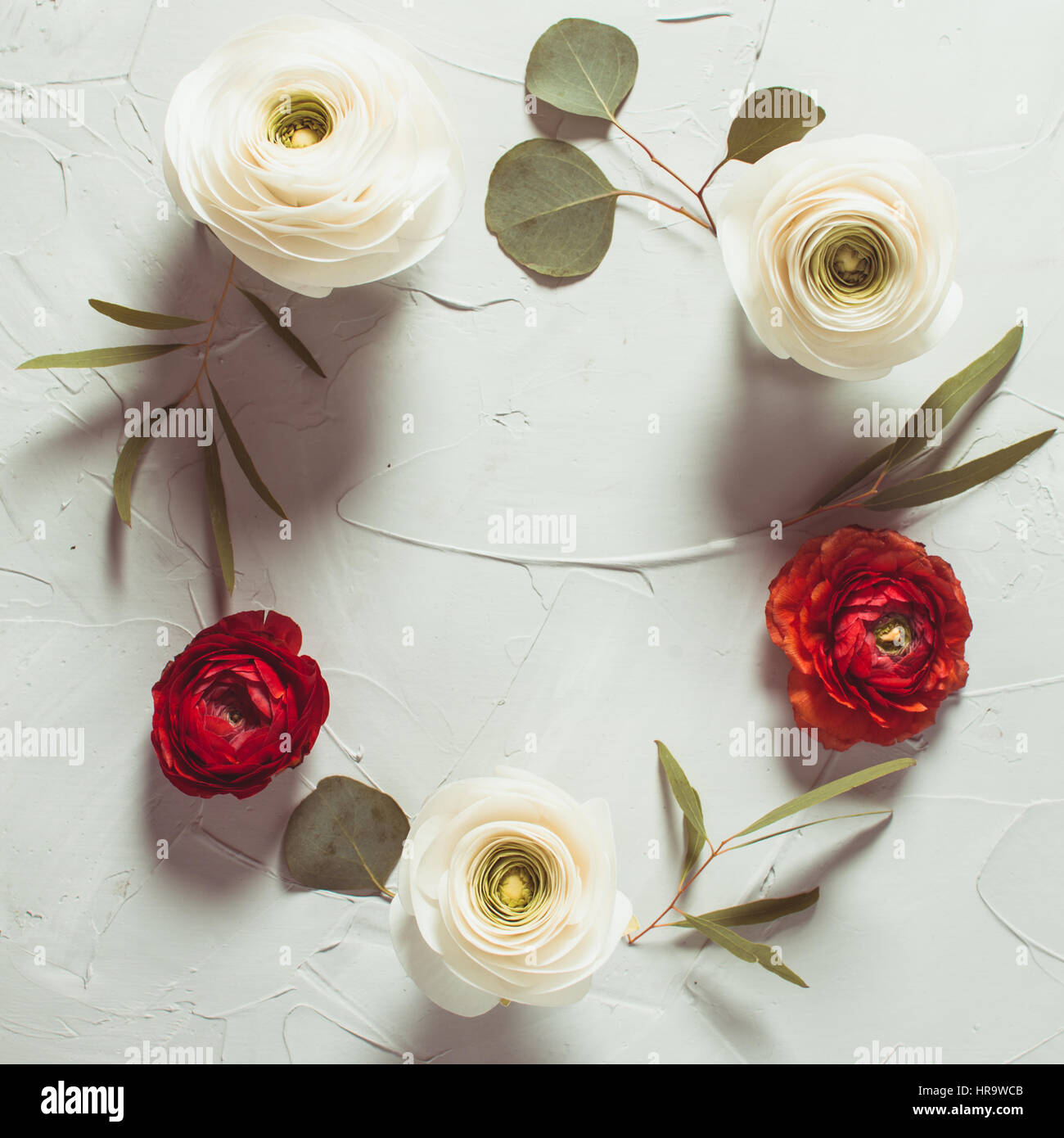Floral round frame Stock Photo - Alamy