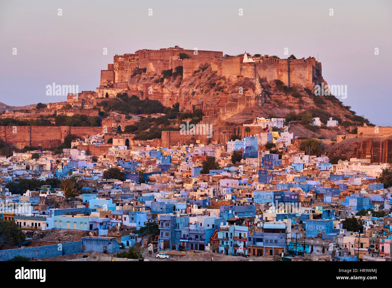 India, Rajasthan, Jodhpur, the blue city, Mehrangarh Fort Stock Photo ...